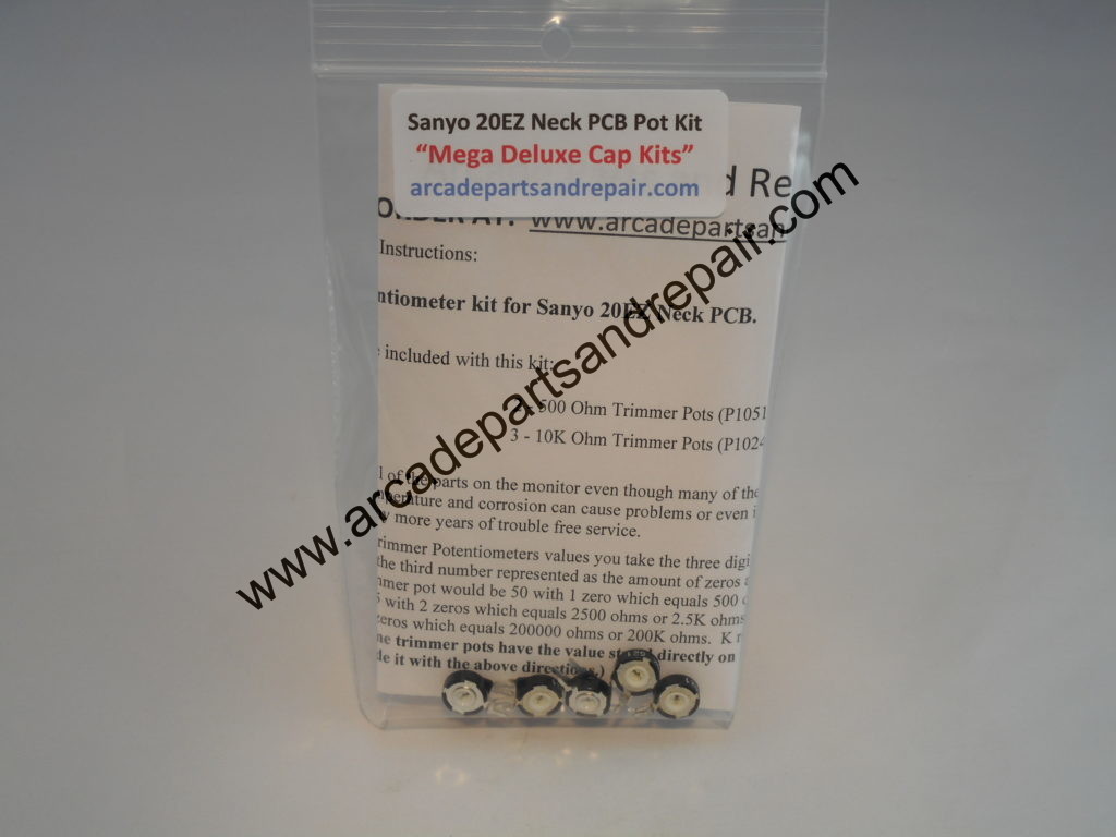 Sanyo 20EZ Neck PCB Trimmer Pot Kit - Arcade Parts and Repair