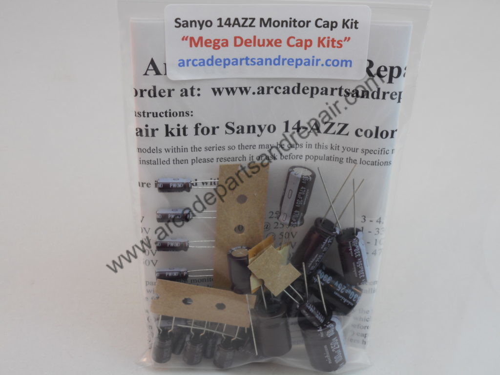 Sanyo 14AZZ Monitor Cap Kit 105C Nichicon - Arcade Parts and Repair