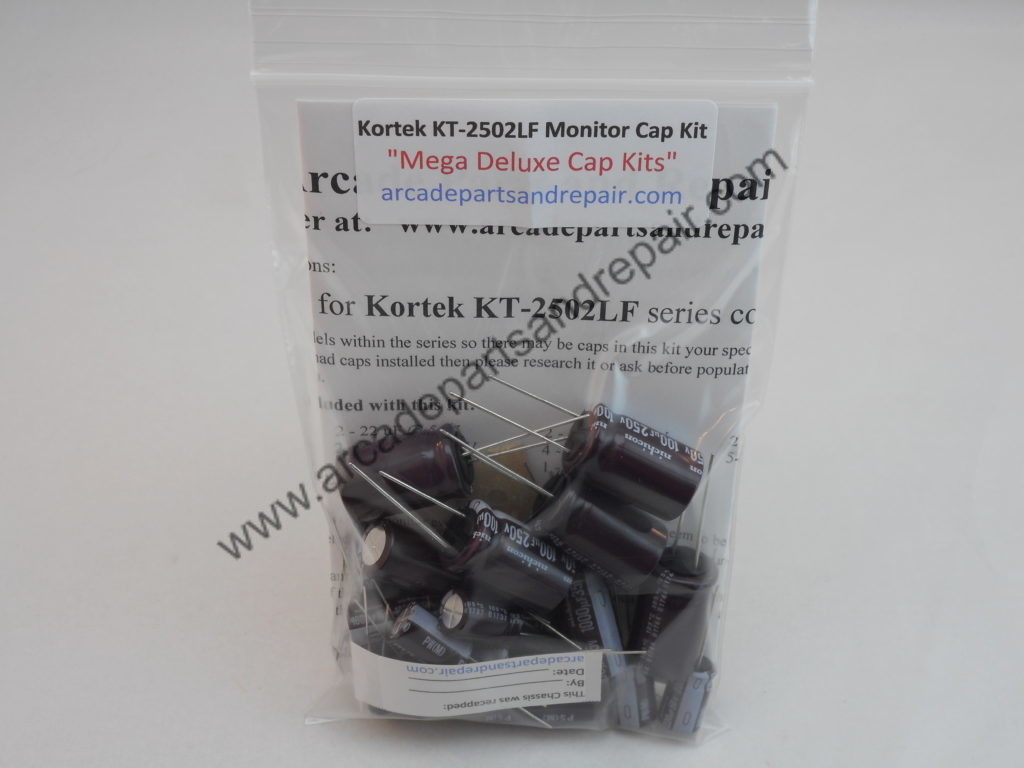 Kortek KT-2502LF Monitor Cap Kit 105C Nichicon-Arcade Parts and Repair