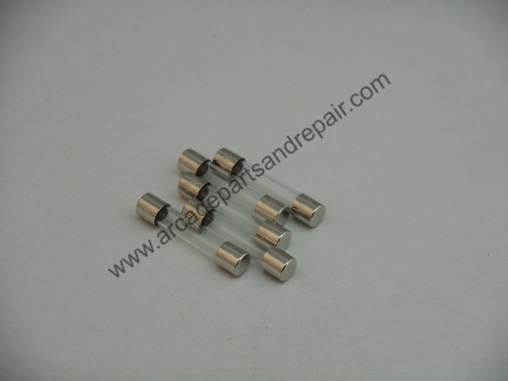 .500A 250V / (1/2amp) Fast Blow 3AG Fuse (5 Piece Package)-Arcade Parts ...