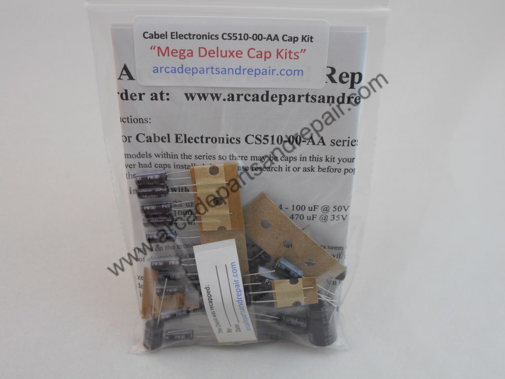 Cabel Electronics CS510-00-AA Monitor Cap Kit 105C Nichicon - Arcade ...