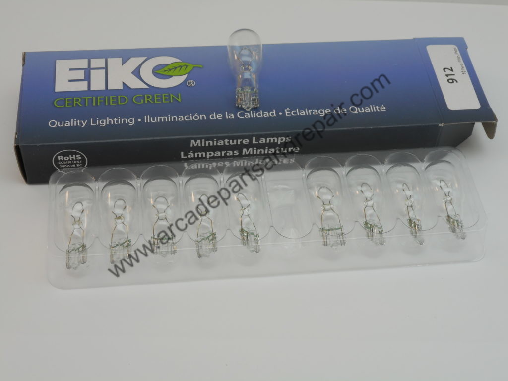 912 / (906) Bulbs (10 Pack Box) - Arcade Parts and Repair