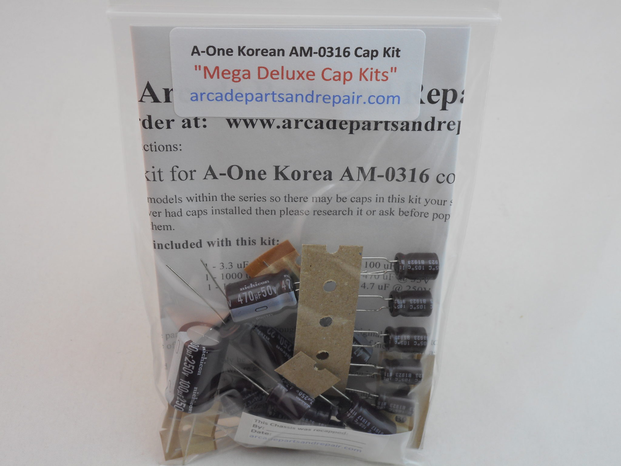 A-One AM-0316 Monitor Cap Kit 105C Nichicon - Arcade Parts and Repair