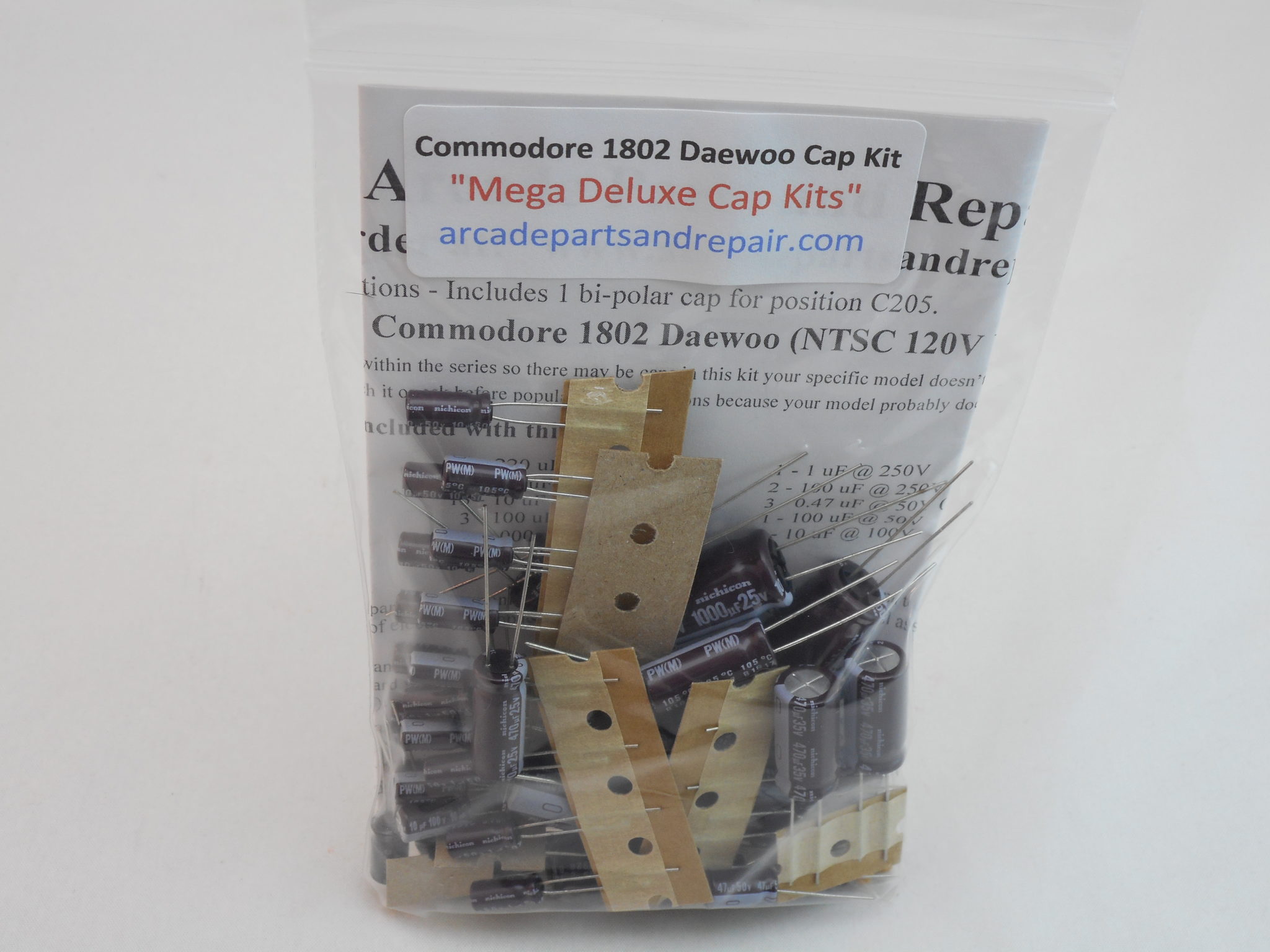 Commodore 1802 Daewoo Monitor Cap Kit 105C Nichicon - Arcade Parts and ...