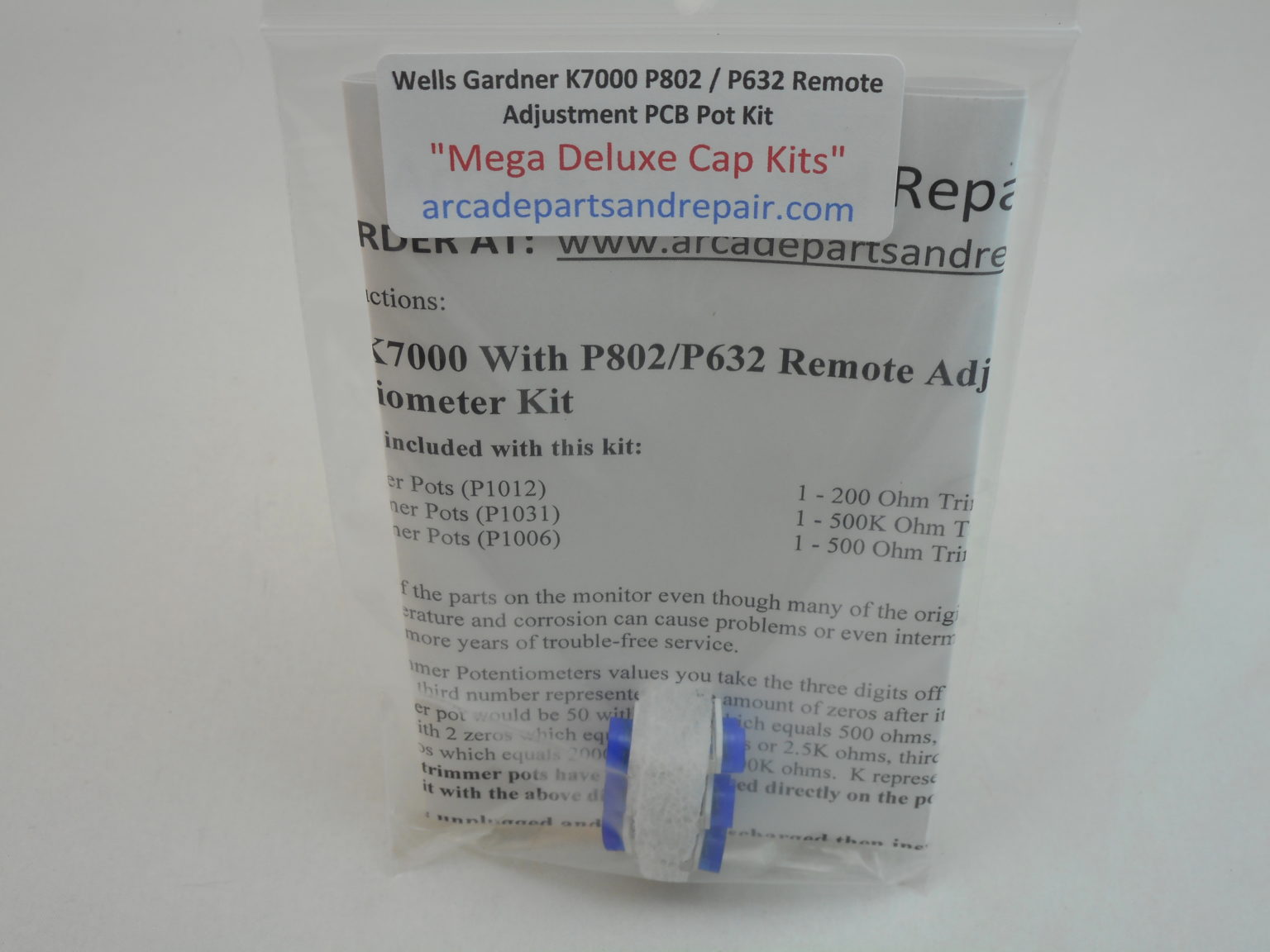 Wells Gardner K7000 P802 / P632 Remote Adjustment PCB Trimmer Pot Kit ...