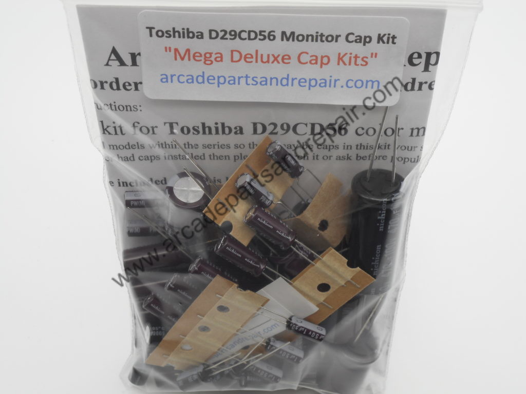 Toshiba D29CD56 Monitor Cap Kit 105C Nichicon - Arcade Parts and Repair